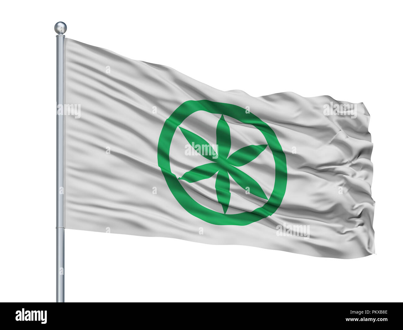 Padanian Nationalistic Flag On Flagpole, Isolated On White Background ...