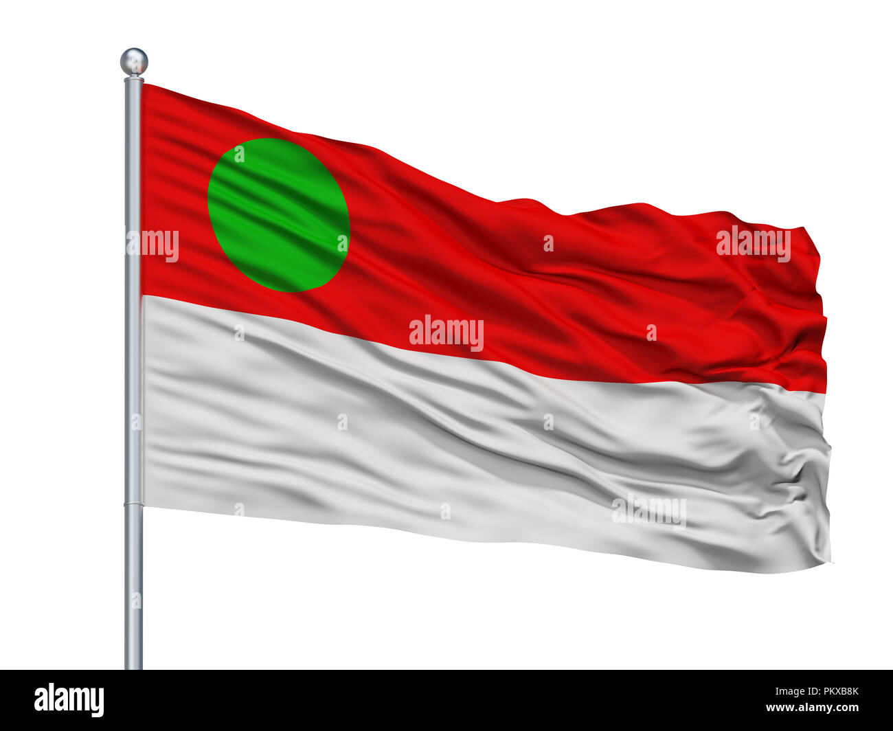 Pas Flag On Flagpole, Isolated On White Background, 3D Rendering Stock ...