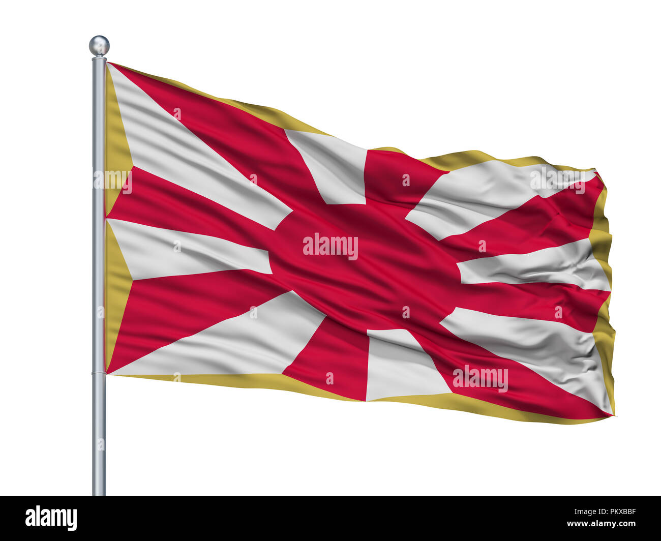 Japan Self Defence Force Flag On Flagpole, Isolated On White Background ...