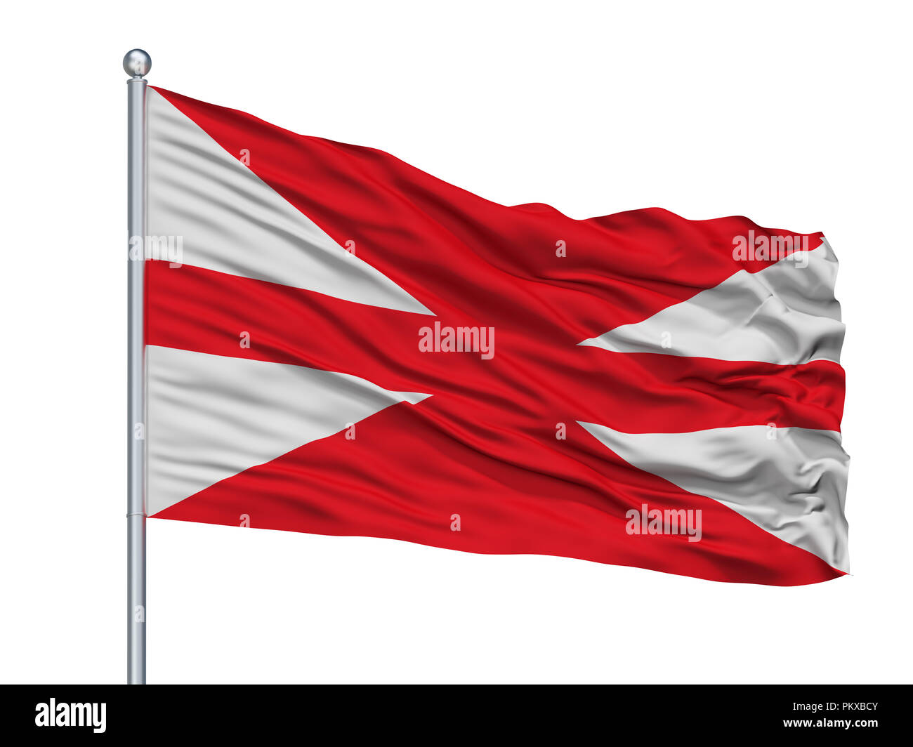 Turkish Land Forces Command Flag On Flagpole, Isolated On White ...