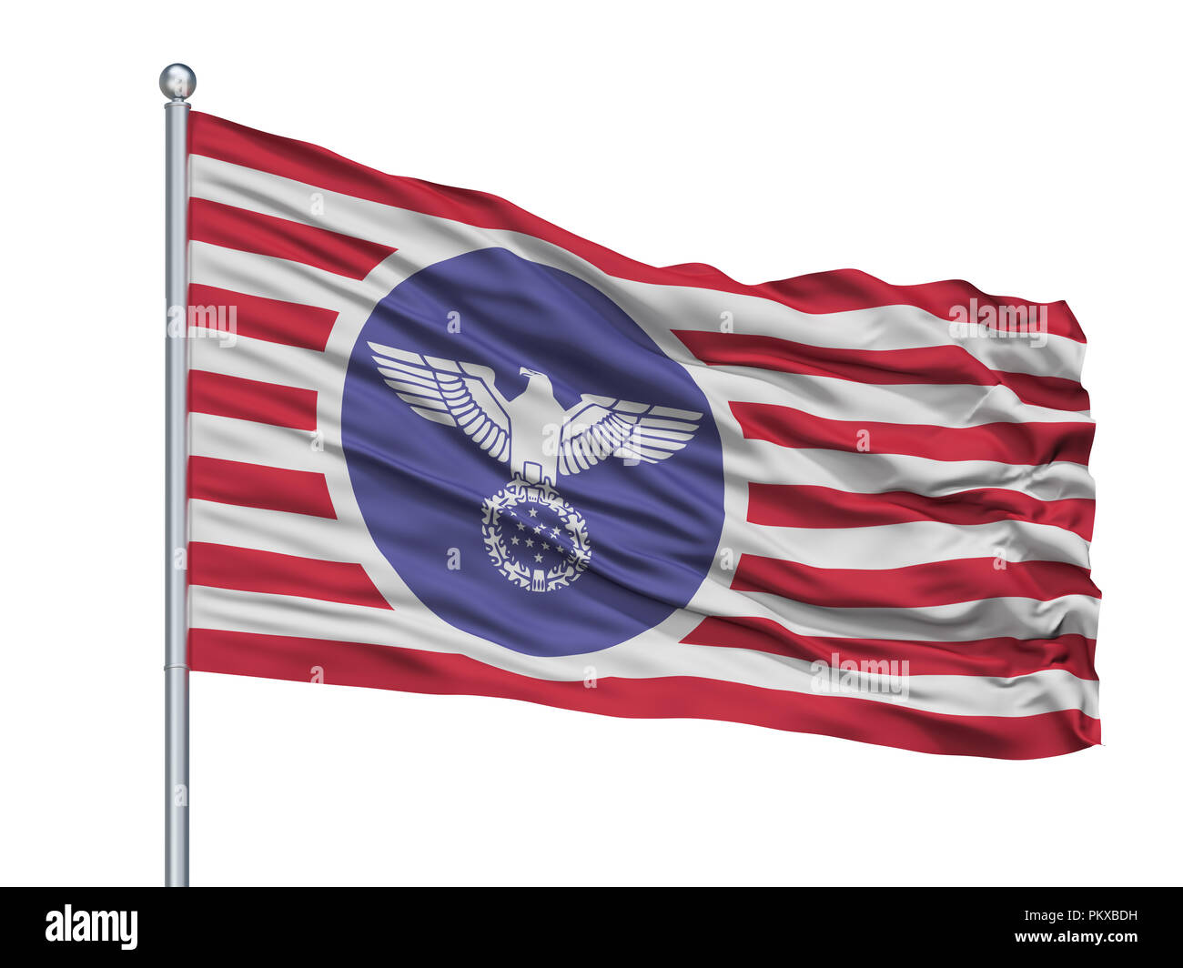 Usa Nazi Flag On Flagpole, Isolated On White Background, 3D Rendering ...