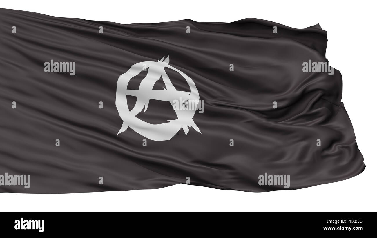 Anarchist Movement Flag, Isolated On White Background, 3D Rendering ...