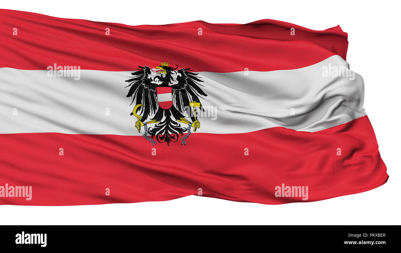 Austria State Flag, Isolated On White Background, 3D Rendering Stock ...