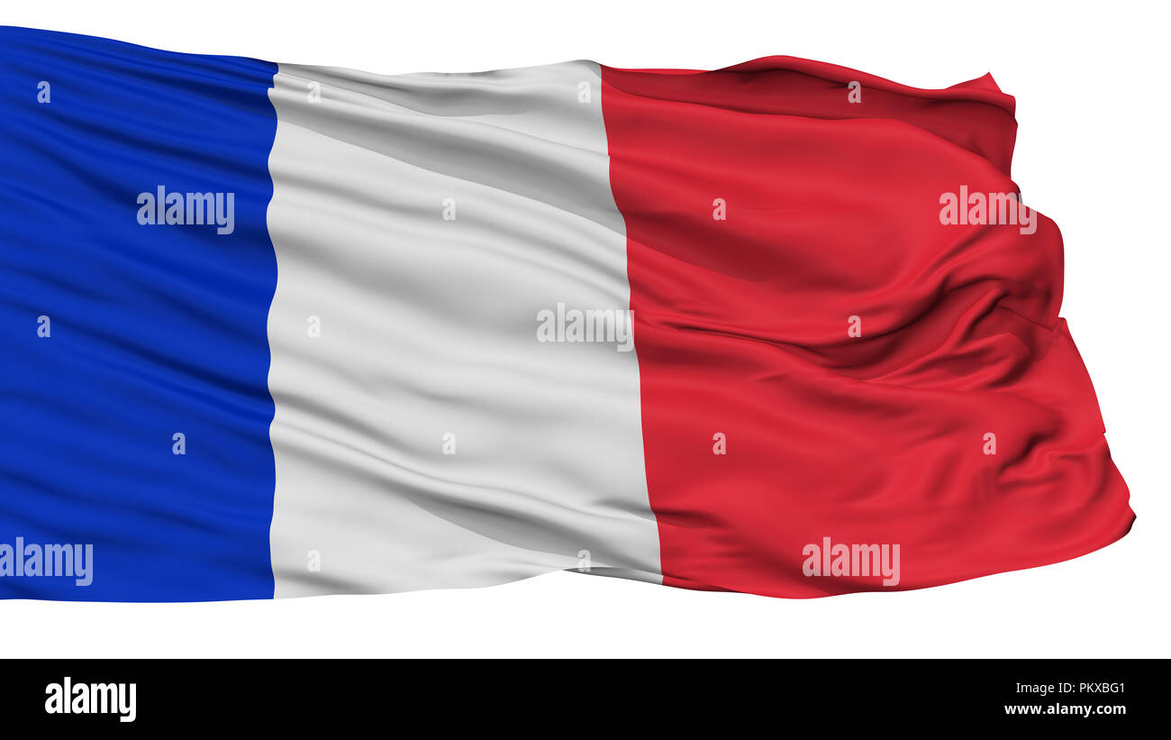 Civil And Naval Ensign Of France Flag, Isolated On White Background, 3D ...