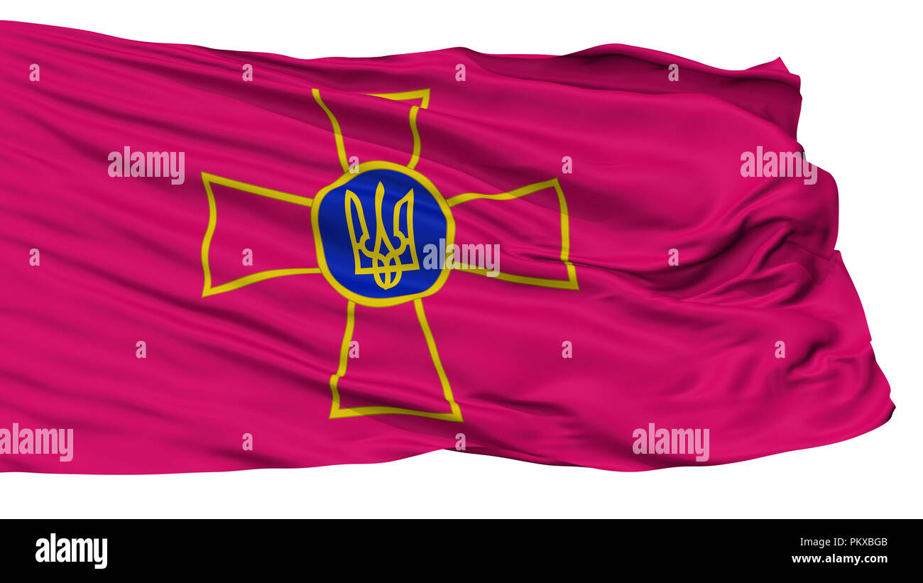 Ensign Of Ukrainian Armed Forces Flag, Isolated On White Background, 3D ...