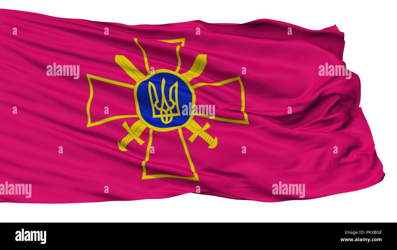 Ensign Of Ukrainian Ground Forces Flag, Isolated On White Background ...