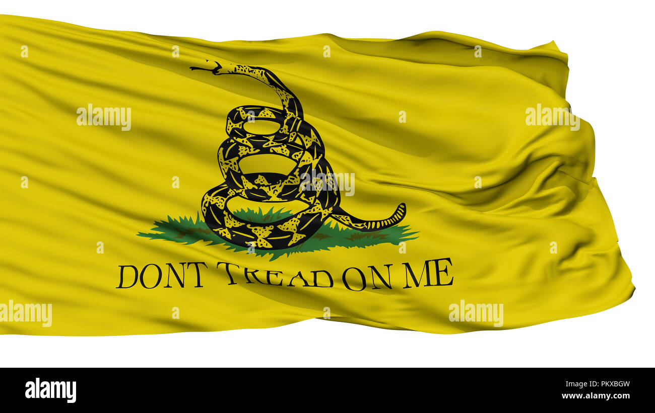 Gadsden Flag, Isolated On White Background, 3D Rendering Stock Photo ...