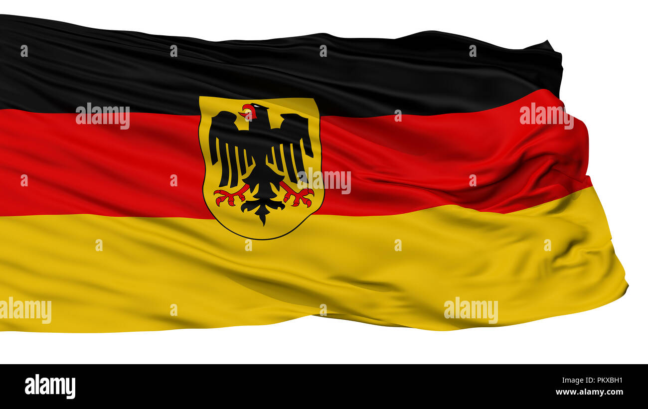 Germany State Flag, Isolated On White Background, 3D Rendering Stock ...