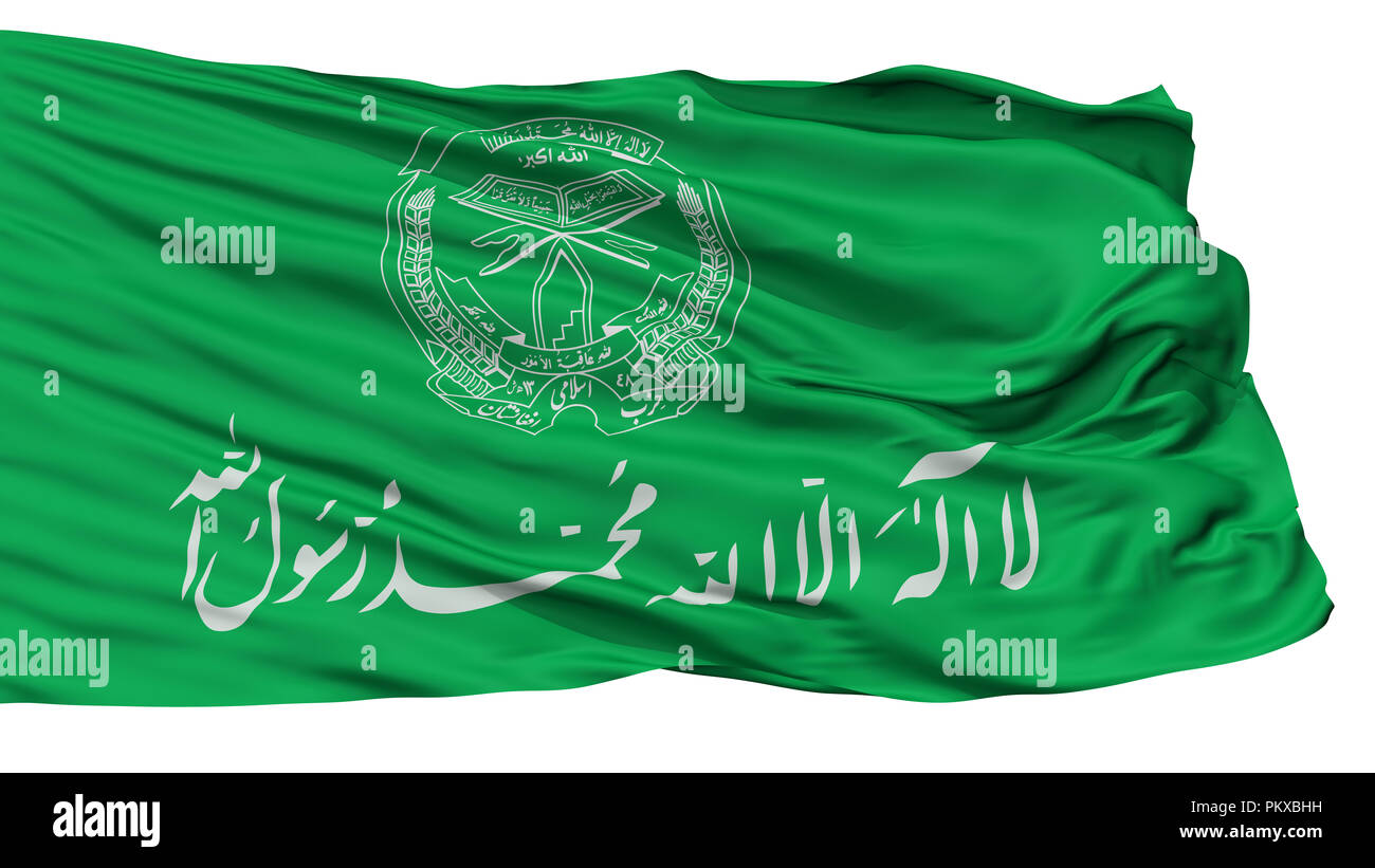 Hezbi Islami Gulbuddin Flag, Isolated On White Background, 3D Rendering ...