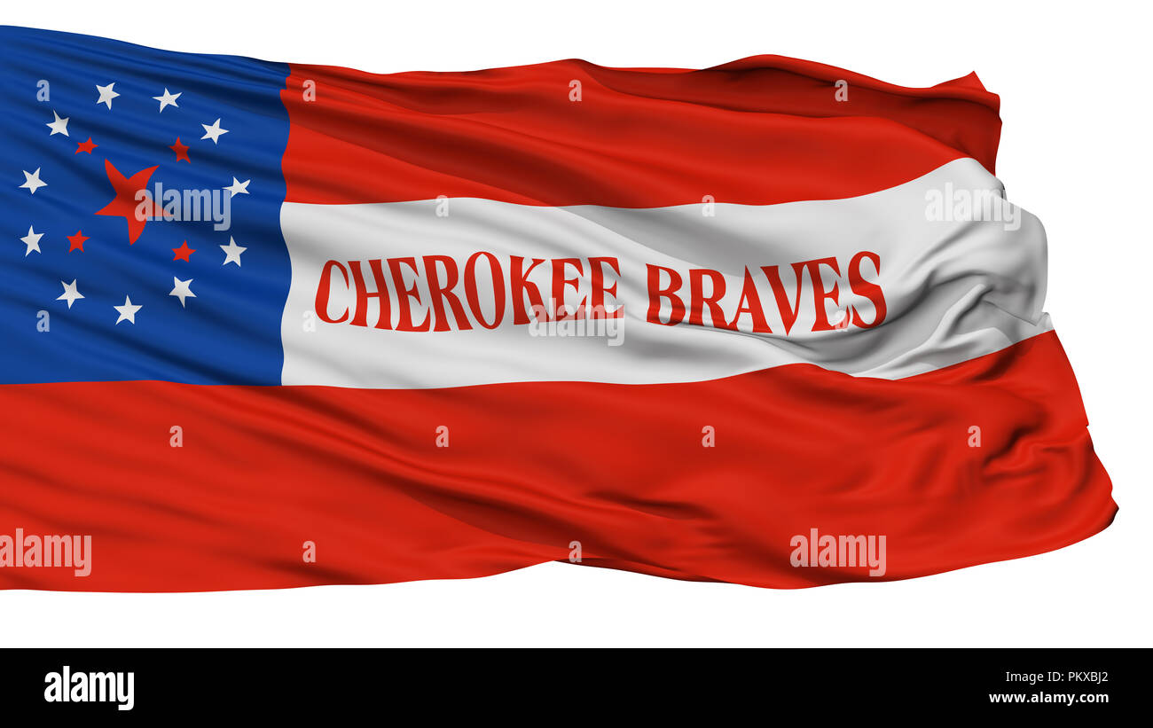 Cherokee Braves Indian Flag, Isolated On White Background, 3D Rendering ...