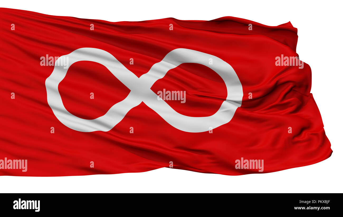 Metis Red Indian Flag, Isolated On White Background, 3D Rendering Stock ...