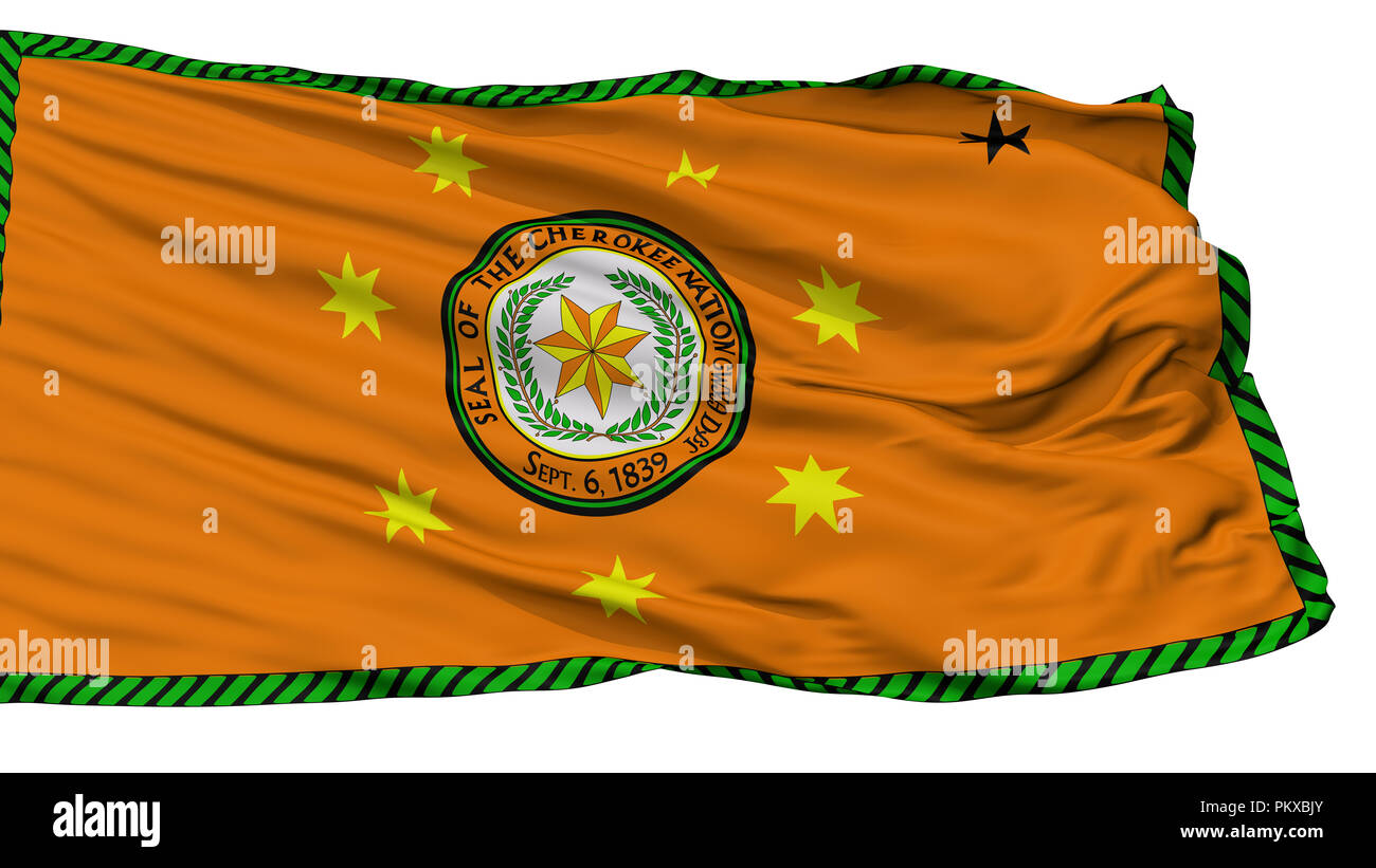 Cherokee Nation Indian Flag, Isolated On White Background, 3D Rendering ...