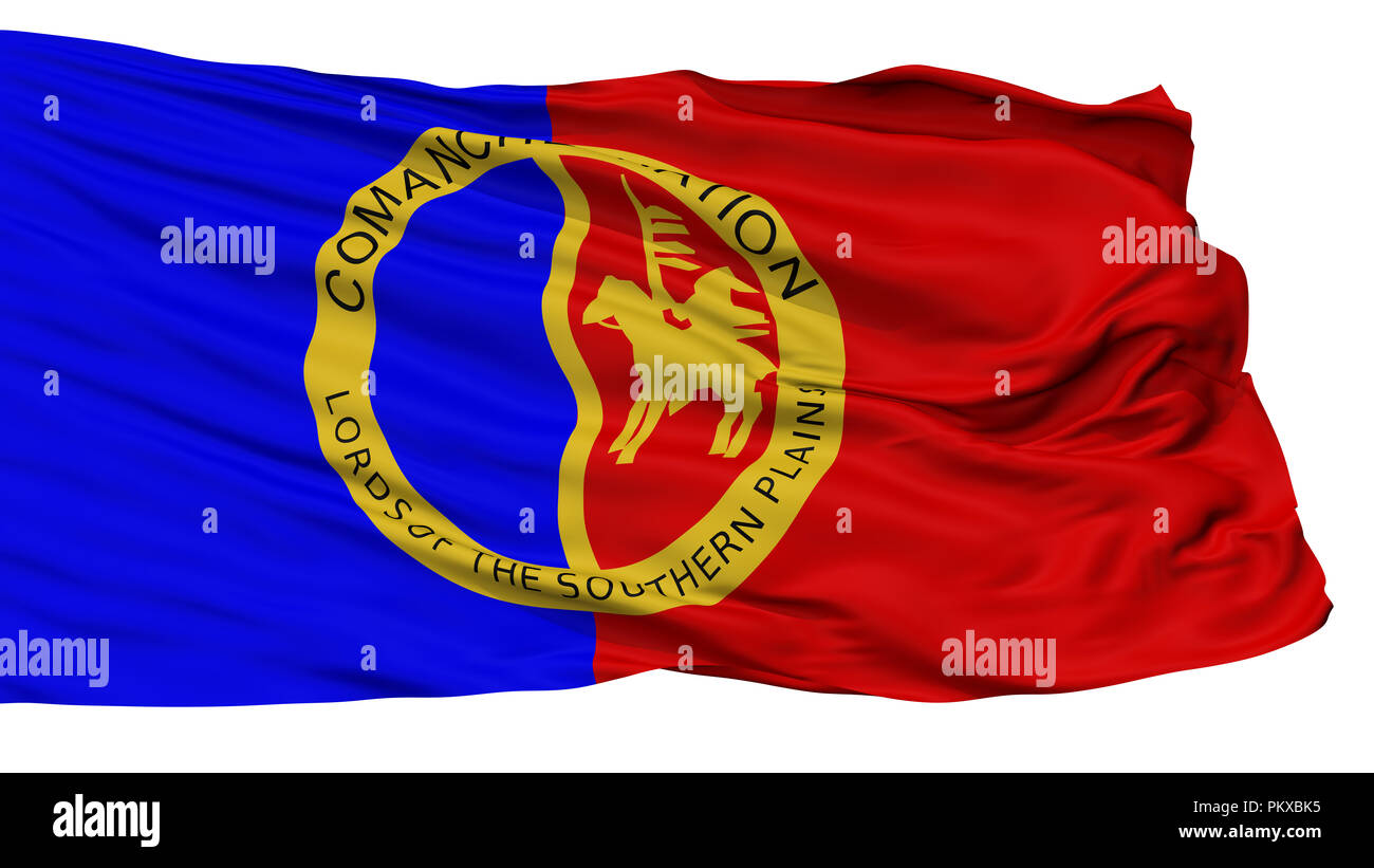 Comanche Nation Indian Flag, Isolated On White Background, 3D Rendering ...