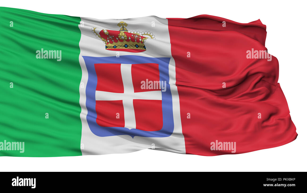 Italian Monarchy Flag, Isolated On White Background, 3D Rendering Stock ...