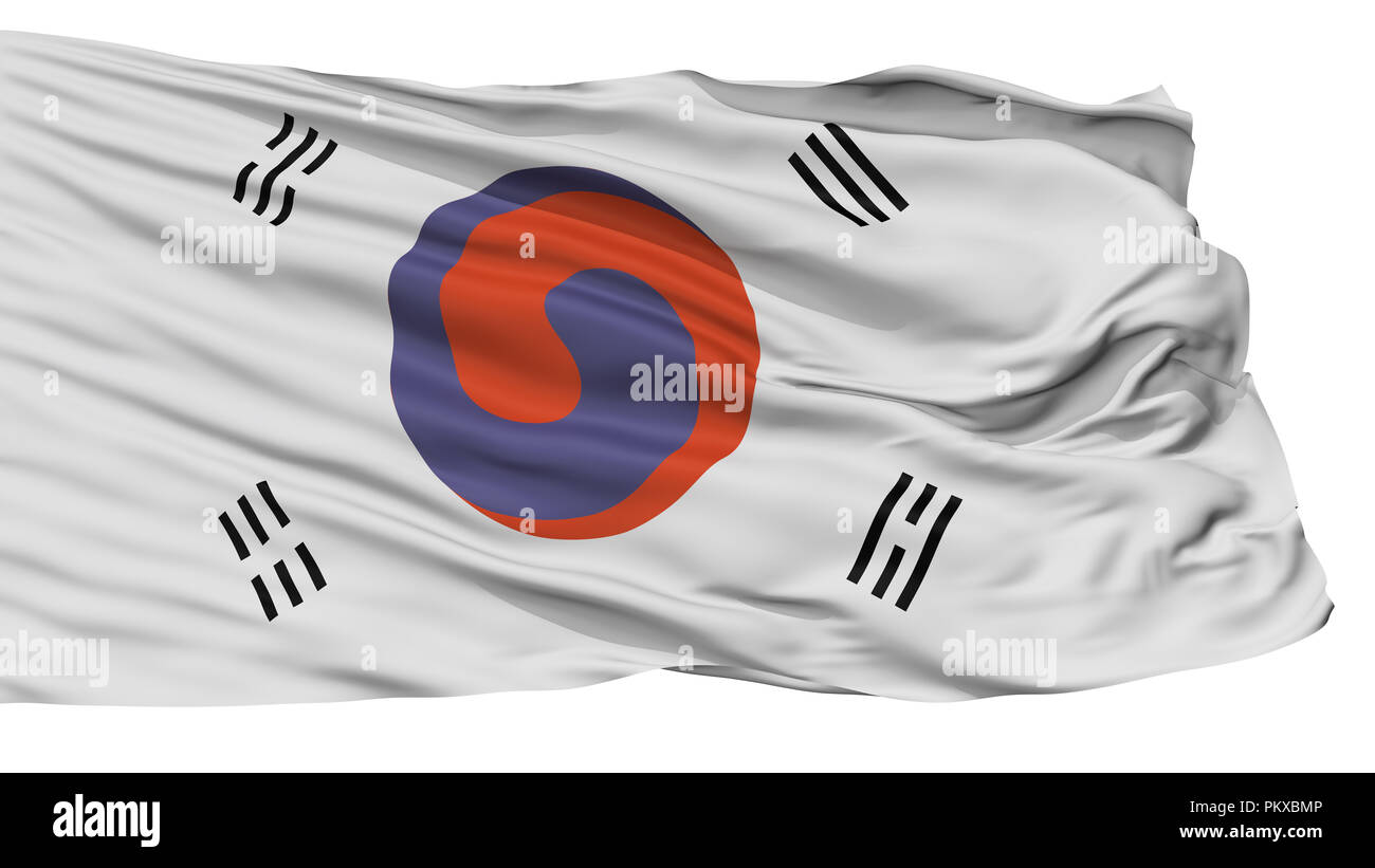 Korea 1882 1910 Flag, Isolated On White Background, 3D Rendering Stock ...