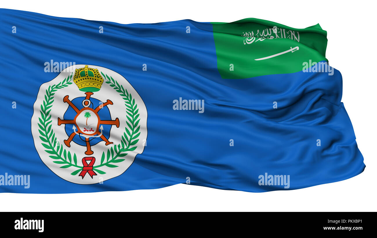 Royal Saudi Navy Naval Base Flag, Isolated On White Background, 3D ...