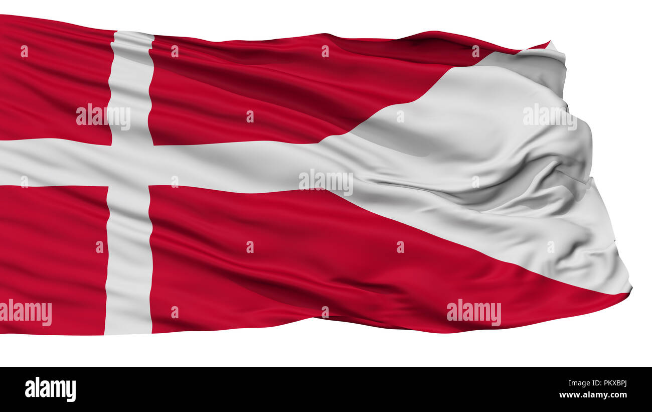 Denmark Naval Ensign Flag, Isolated On White Background, 3D Rendering ...