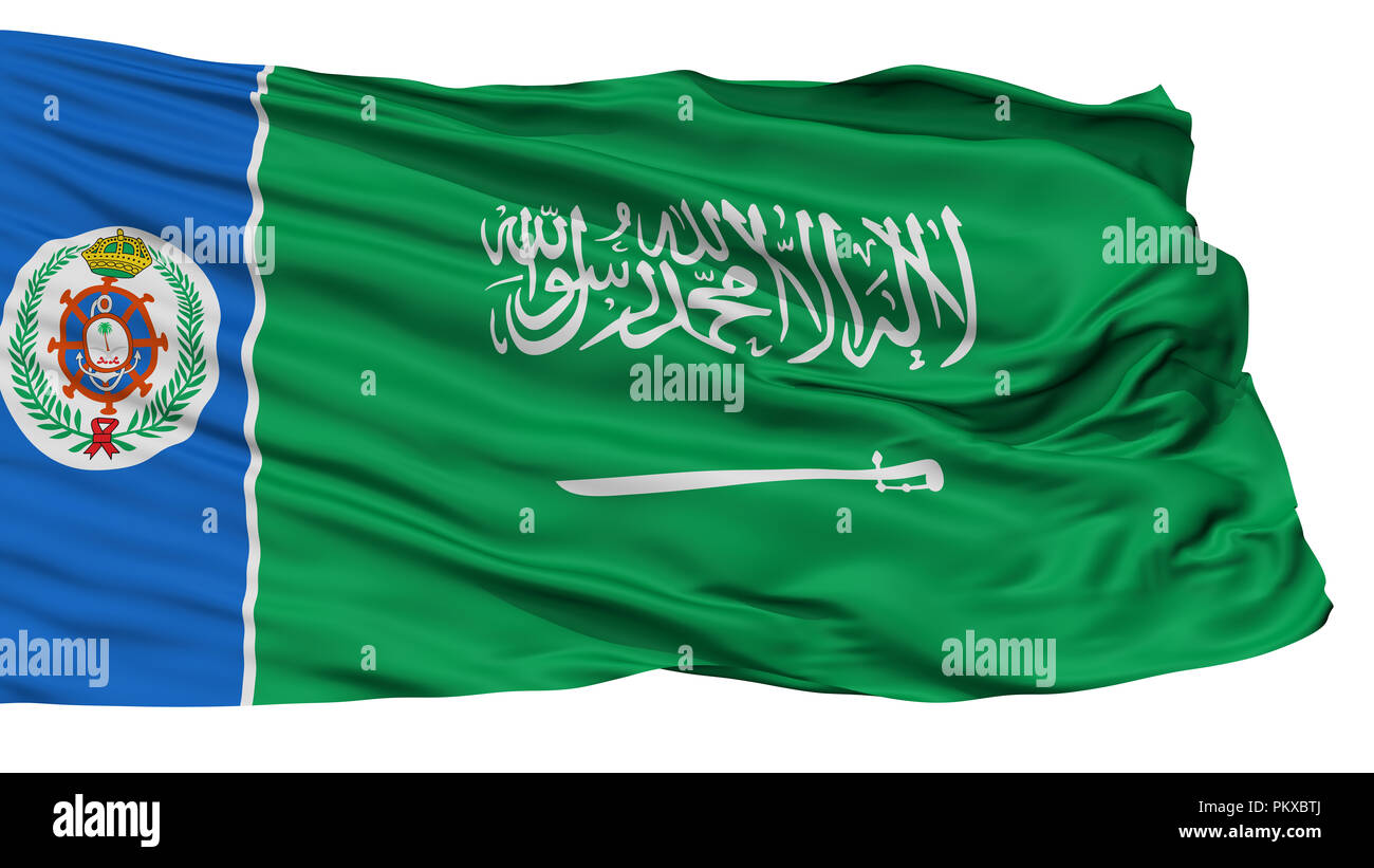 Saudi Arabia Naval Ensign Flag, Isolated On White Background, 3D ...