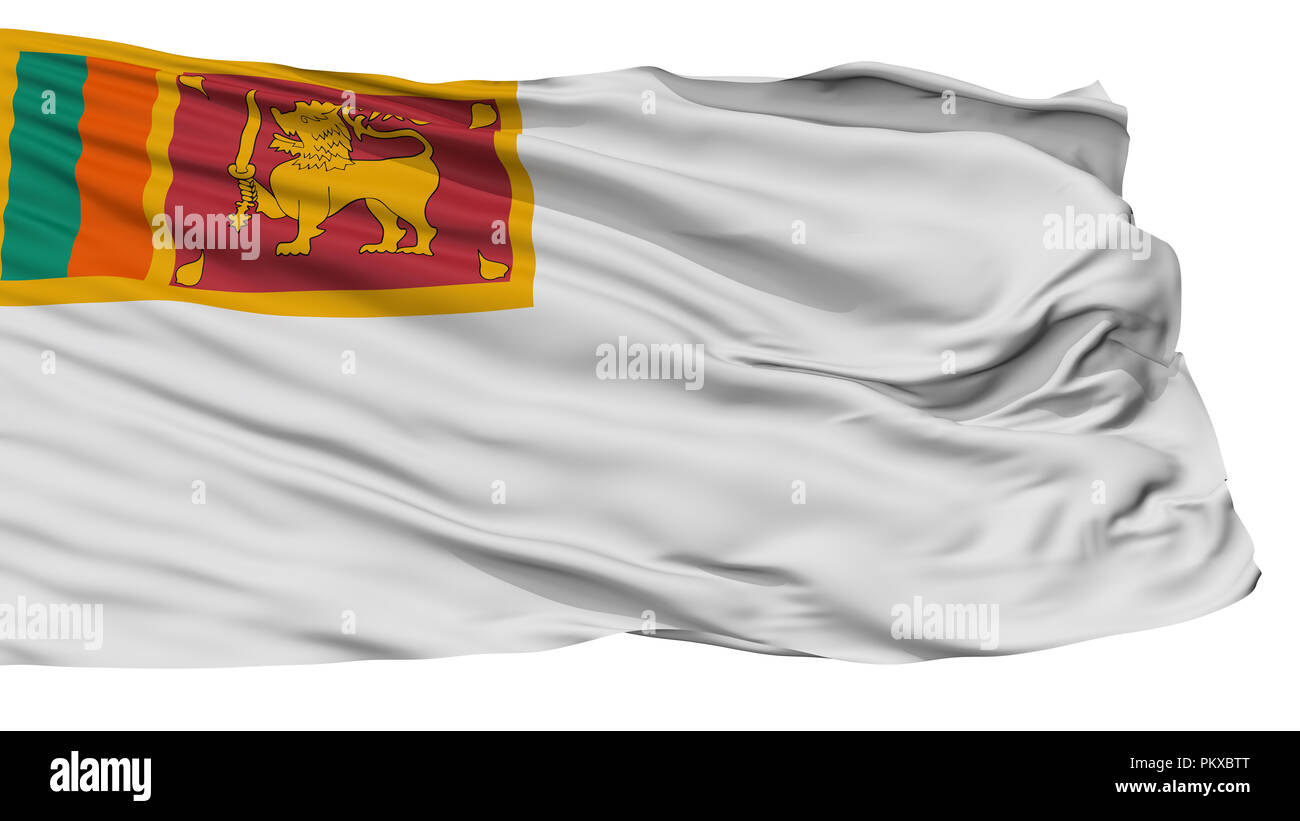 Sri Lanka Naval Ensign Flag, Isolated On White Background, 3D Rendering ...