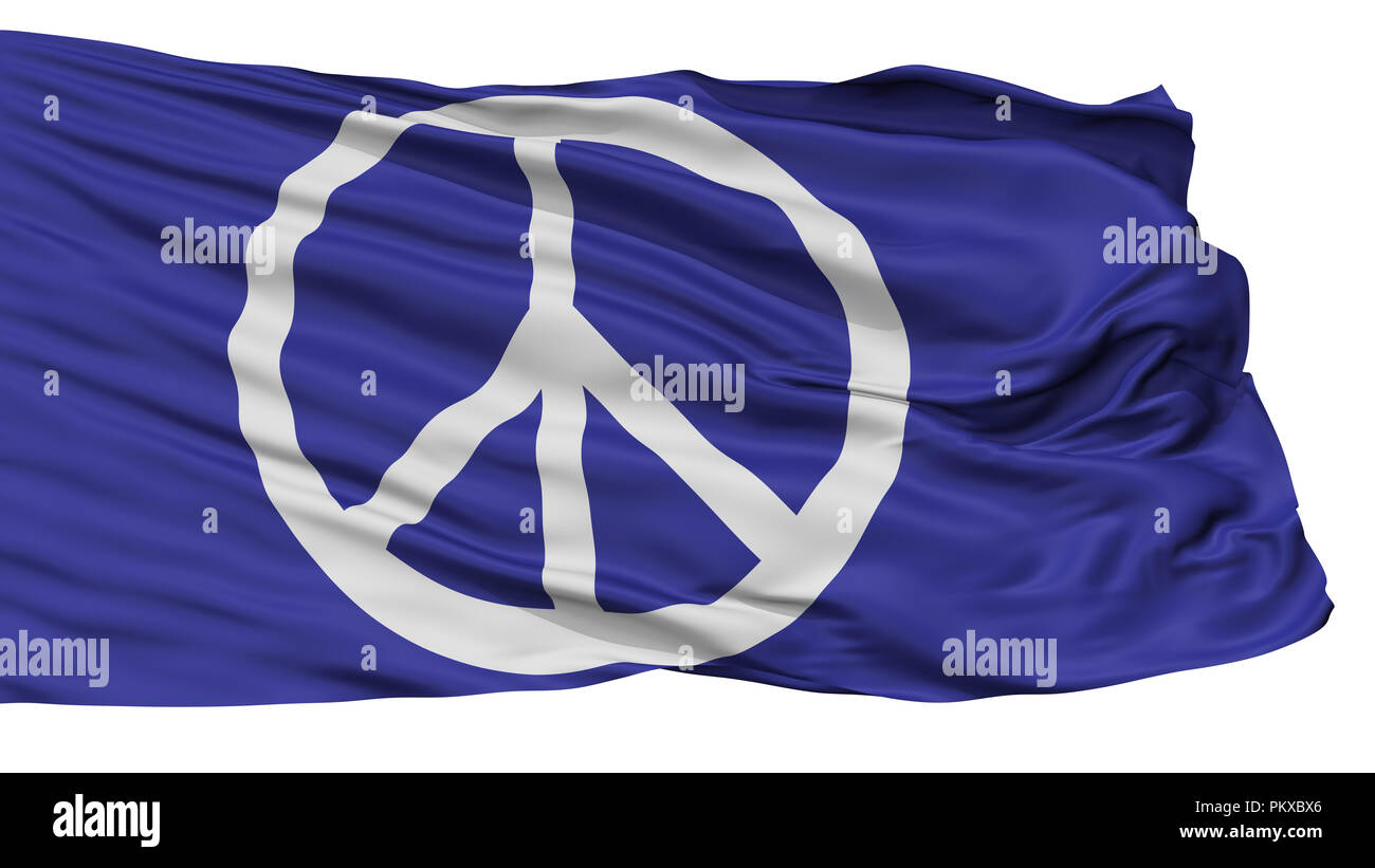 Peace Protest Flag, Isolated On White Background, 3D Rendering Stock ...