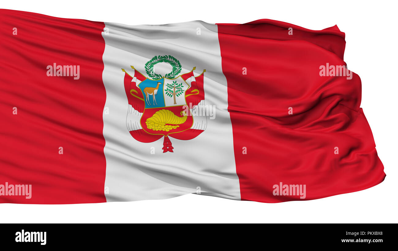 Peru War Flag, Isolated On White Background, 3D Rendering Stock Photo ...