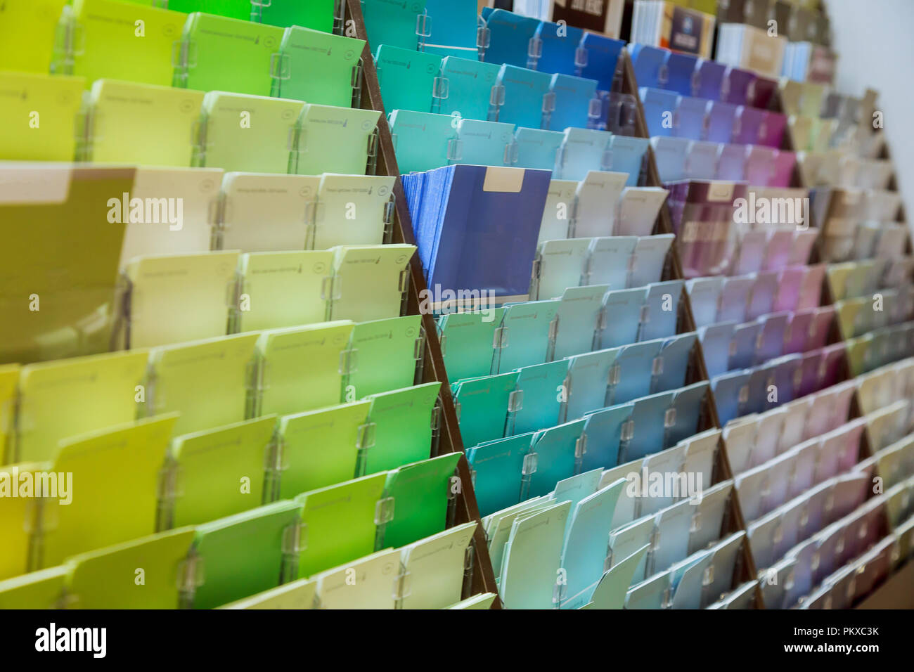 Colour sample chart with various colors and shades Stock Photo - Alamy