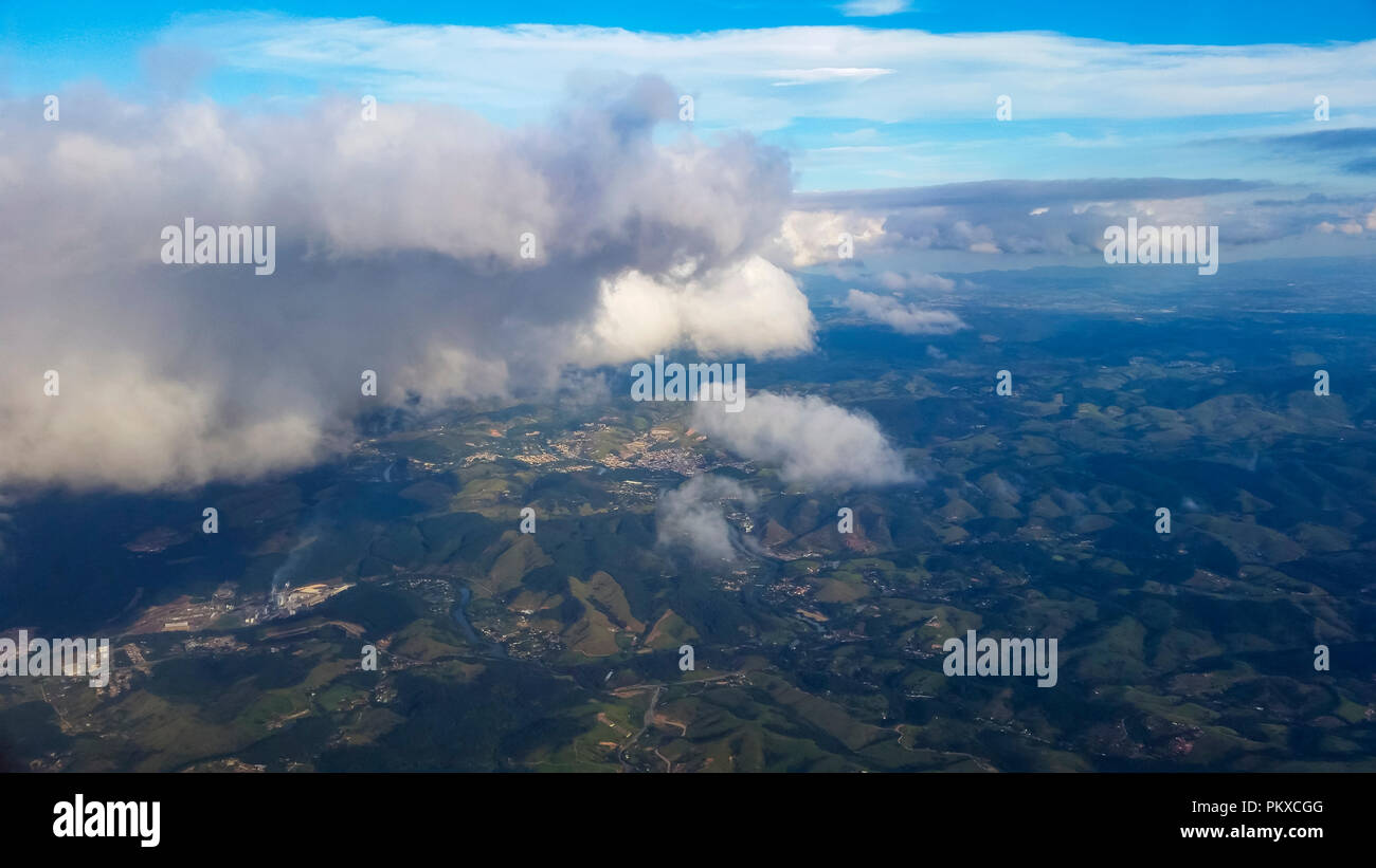 High clouds, a visible mass of condensed water vapor floating in the ...