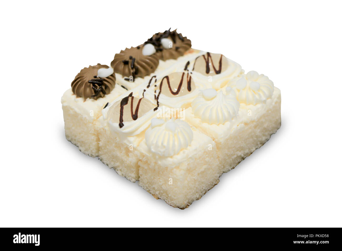 white small cake isolated on white background Stock Photo - Alamy