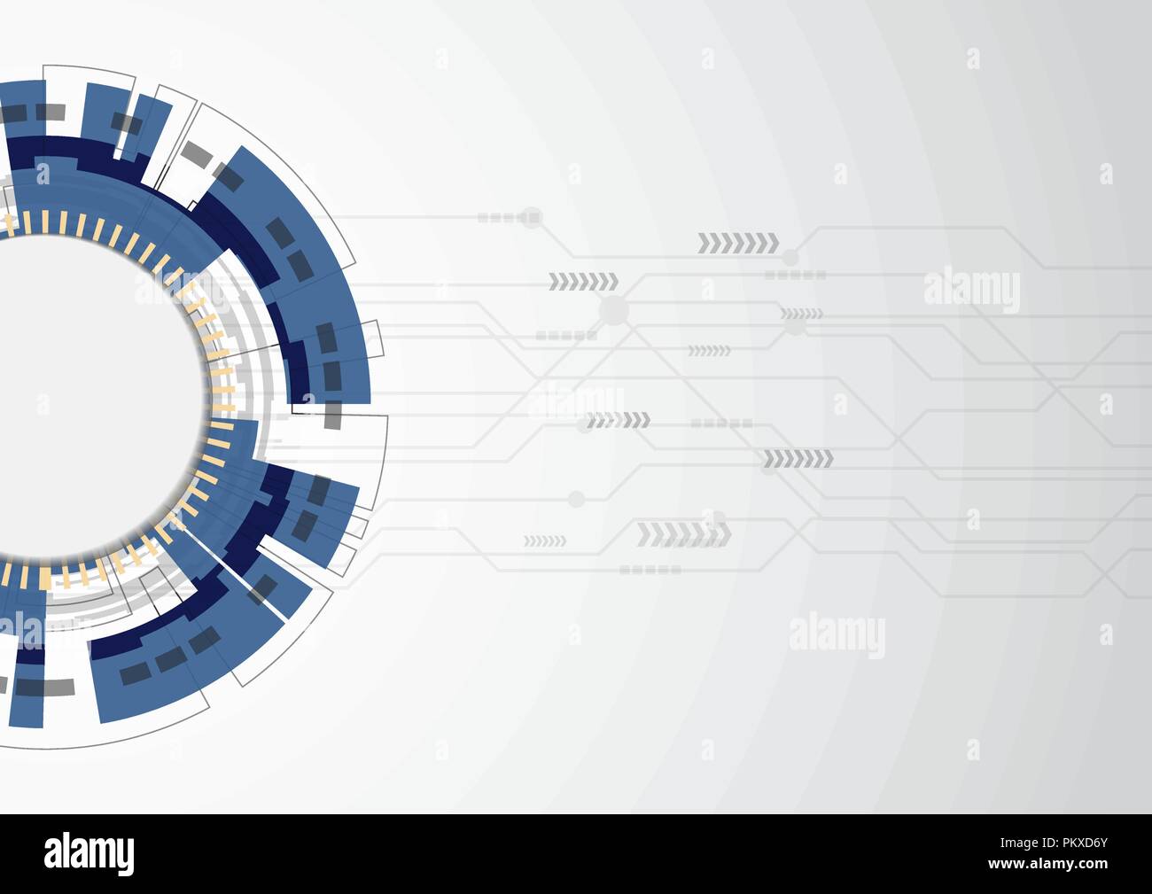 Blue abstract technology background with various elements, stock vector ...