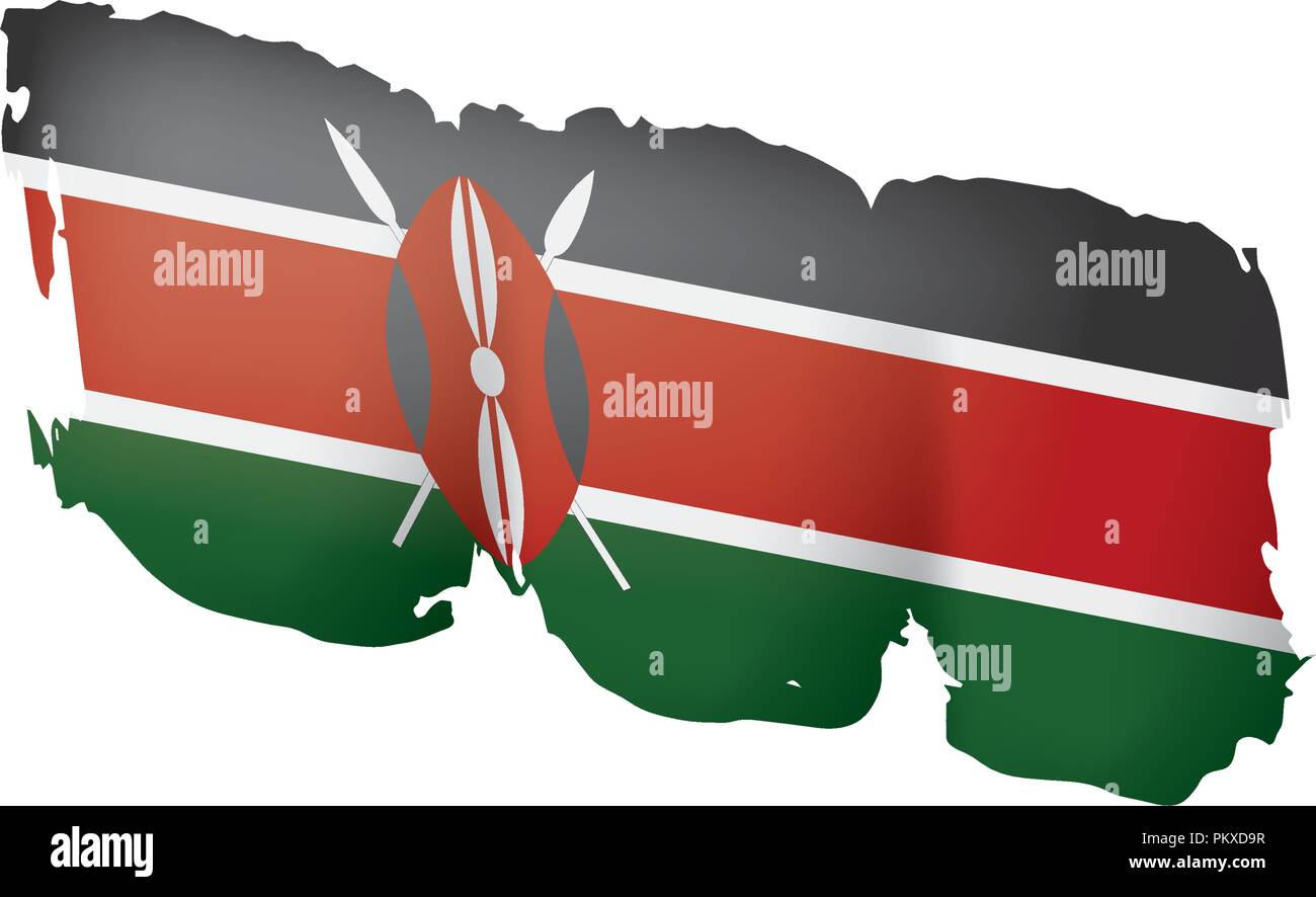 Kenya flag, vector illustration on a white background Stock Vector ...