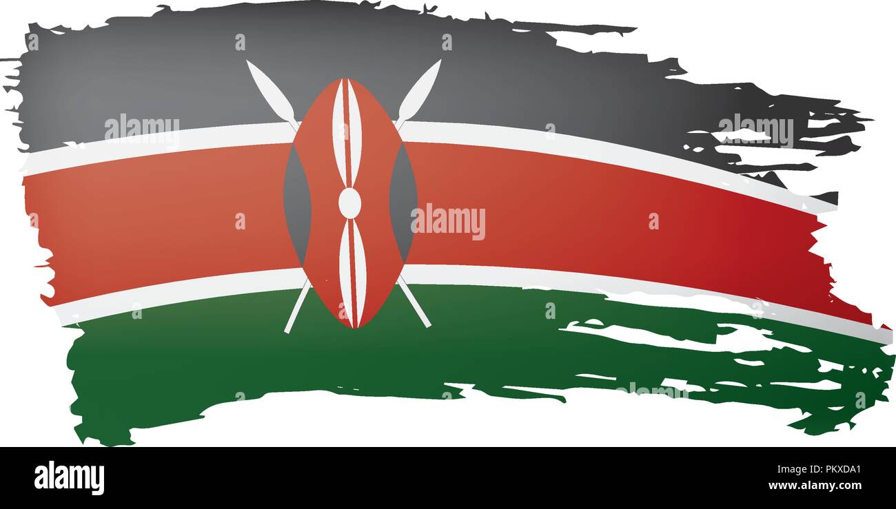 Kenya flag, vector illustration on a white background Stock Vector ...