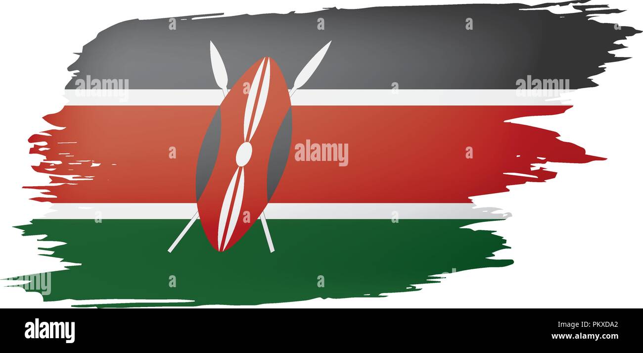 Kenya flag, vector illustration on a white background Stock Vector ...