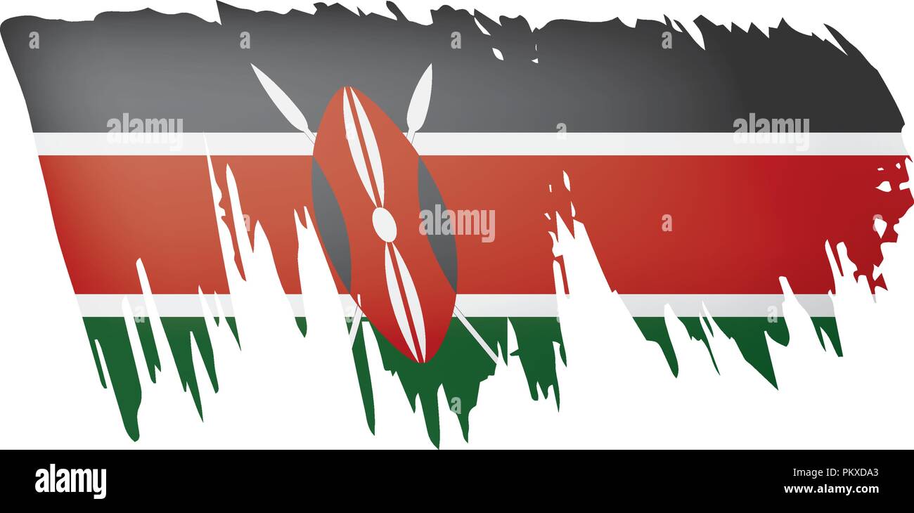 Kenya flag, vector illustration on a white background Stock Vector ...