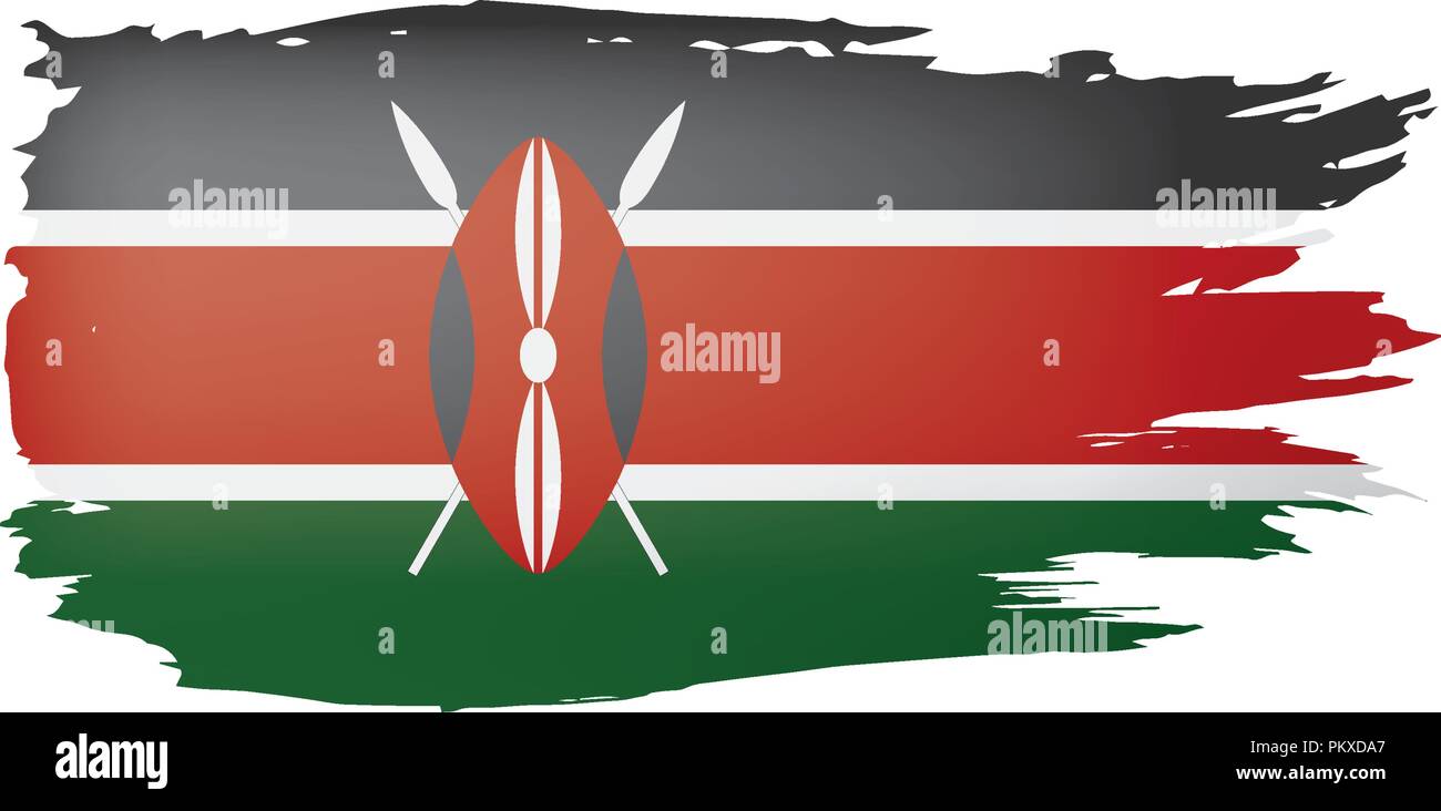 Kenya flag, vector illustration on a white background Stock Vector ...