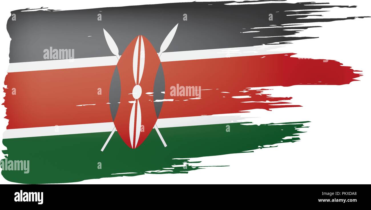 Kenya flag, vector illustration on a white background Stock Vector ...