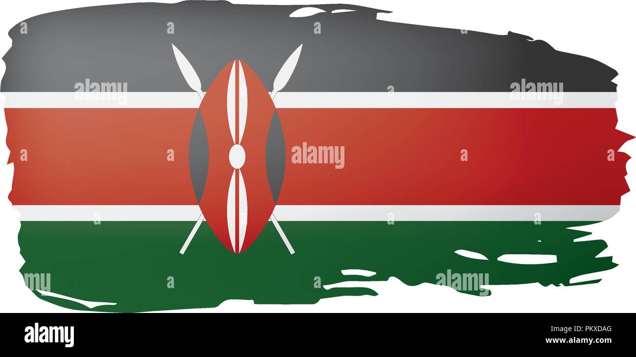 Kenya flag, vector illustration on a white background Stock Vector ...