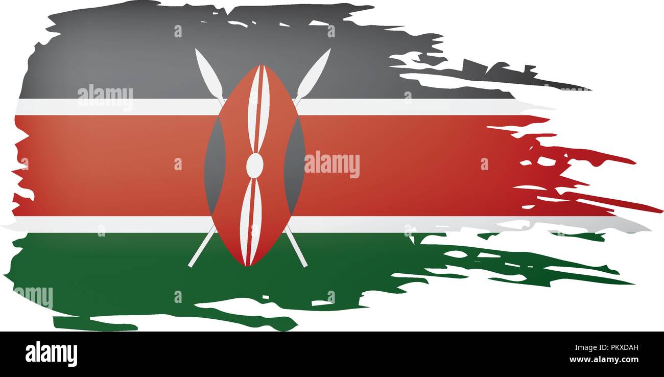 Kenya flag, vector illustration on a white background Stock Vector ...