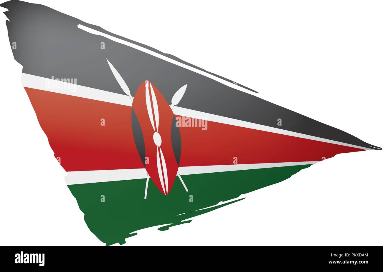 Kenya flag, vector illustration on a white background Stock Vector ...