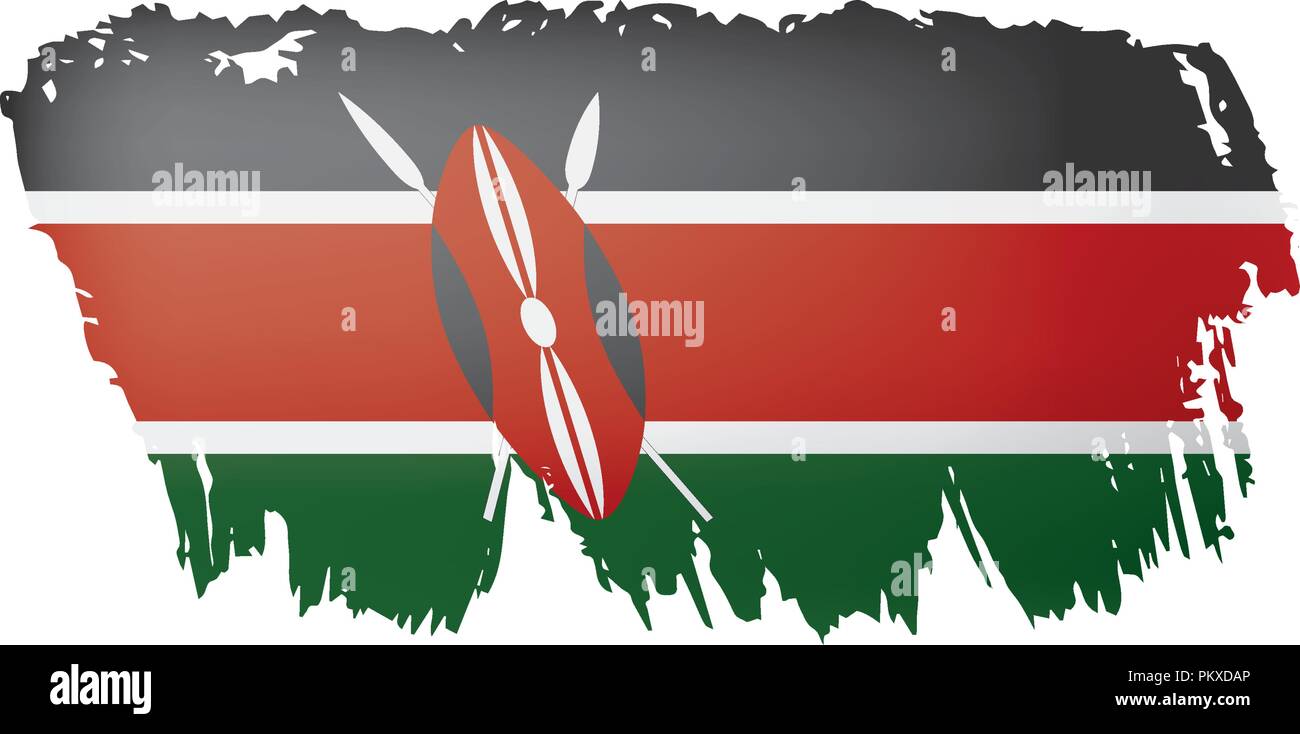 Kenya flag, vector illustration on a white background Stock Vector ...