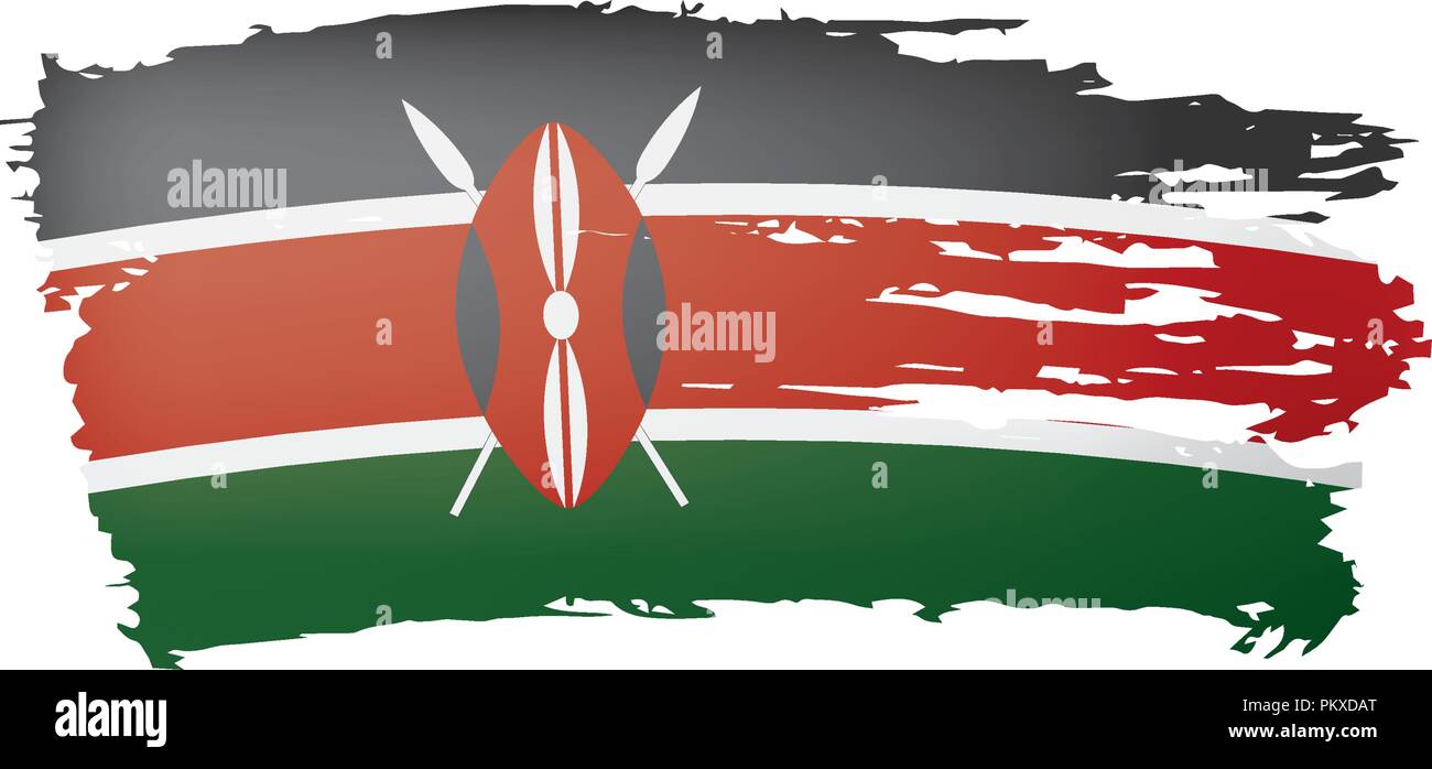 Kenya flag, vector illustration on a white background Stock Vector ...