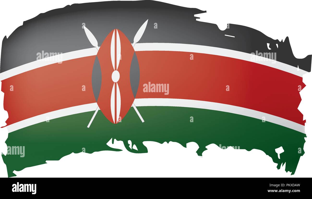 Kenya flag, vector illustration on a white background Stock Vector ...