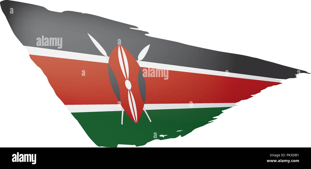 Kenya flag, vector illustration on a white background Stock Vector ...