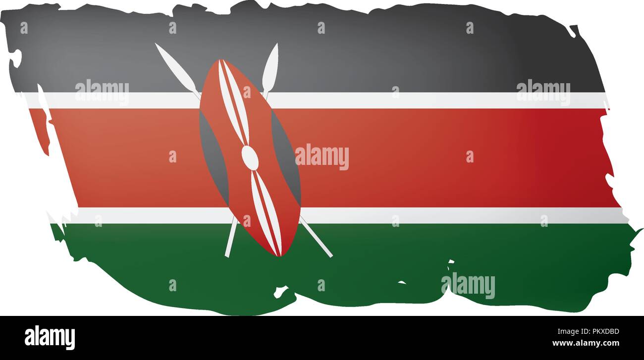Kenya flag, vector illustration on a white background Stock Vector ...