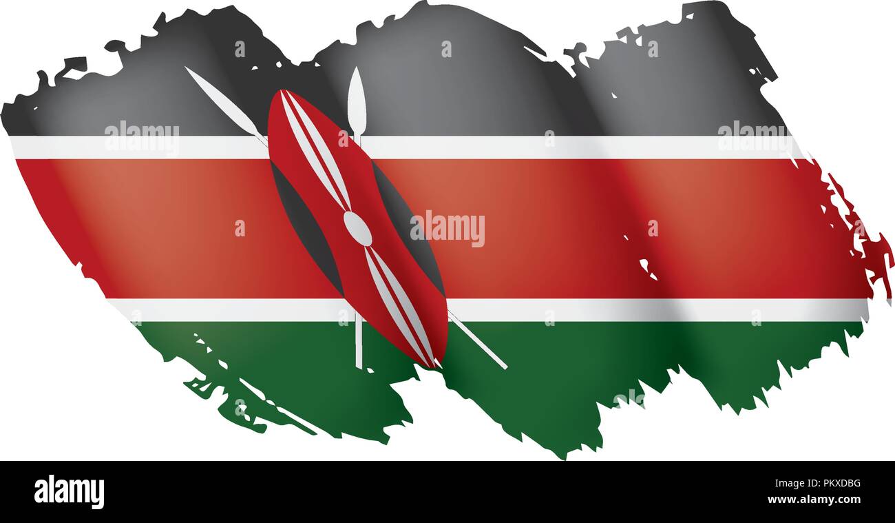 Kenya flag, vector illustration on a white background Stock Vector ...