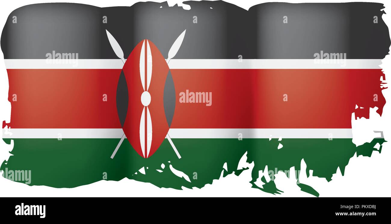 Kenya flag, vector illustration on a white background Stock Vector ...