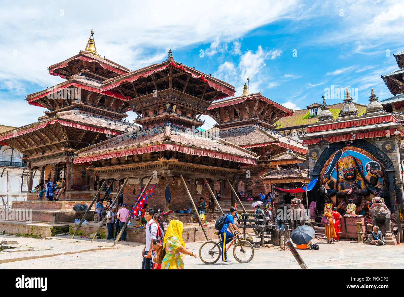 Kathmandu Durbar Square, Nepal - July 17, 2018 : Street view at ...