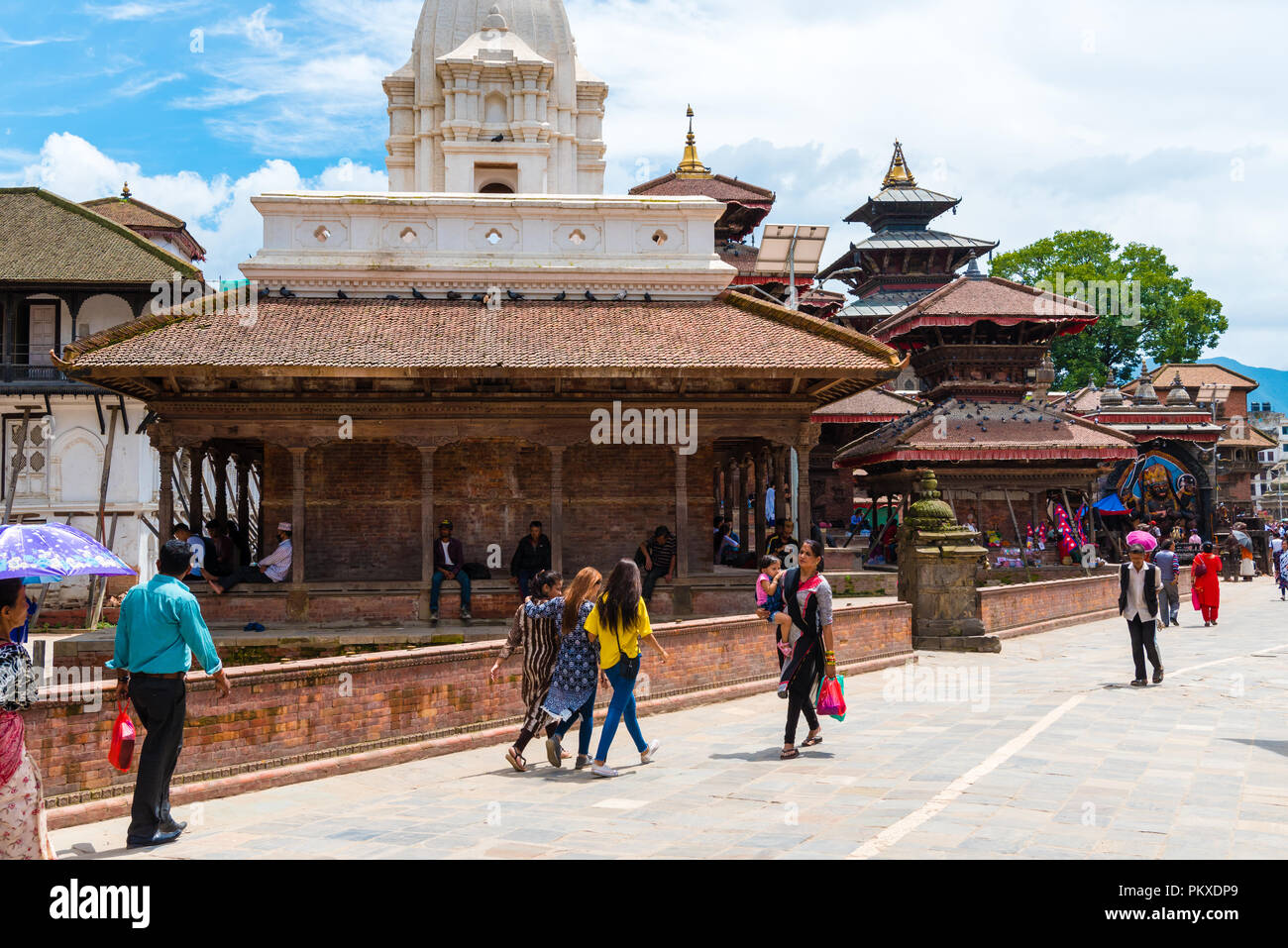 Kathmandu Durbar Square, Nepal - July 17, 2018 : Street view at ...
