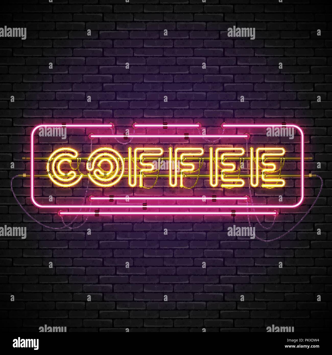 Coffee espresso neon sign Stock Vector Images - Alamy