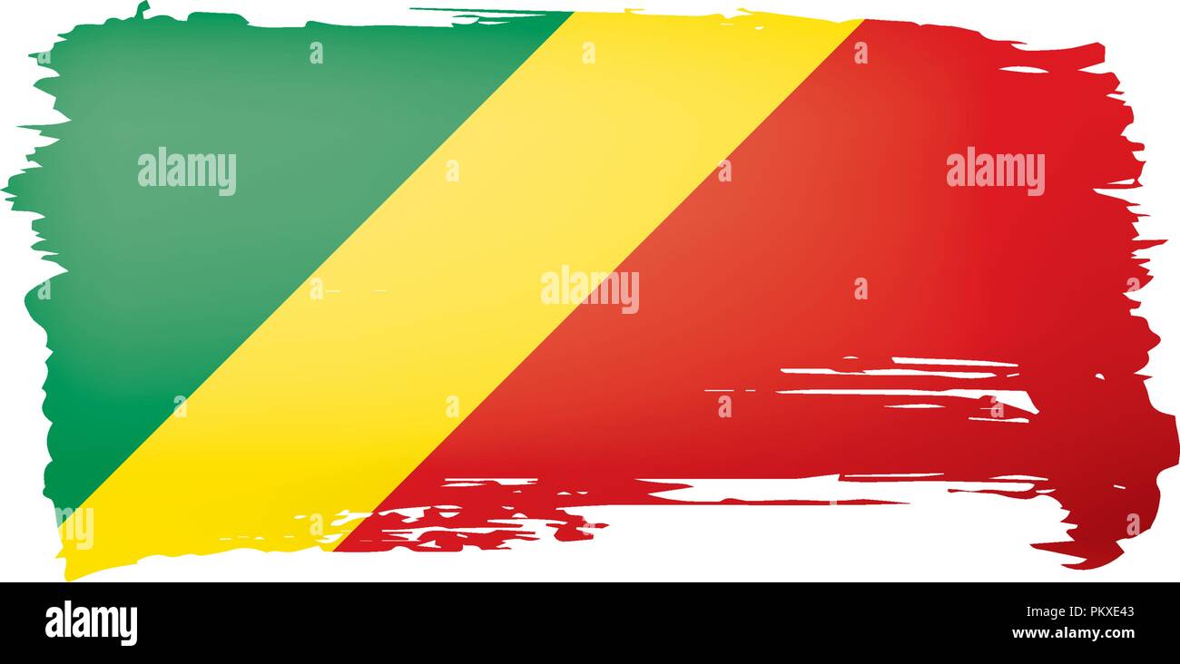 Congo flag, vector illustration on a white background Stock Vector ...