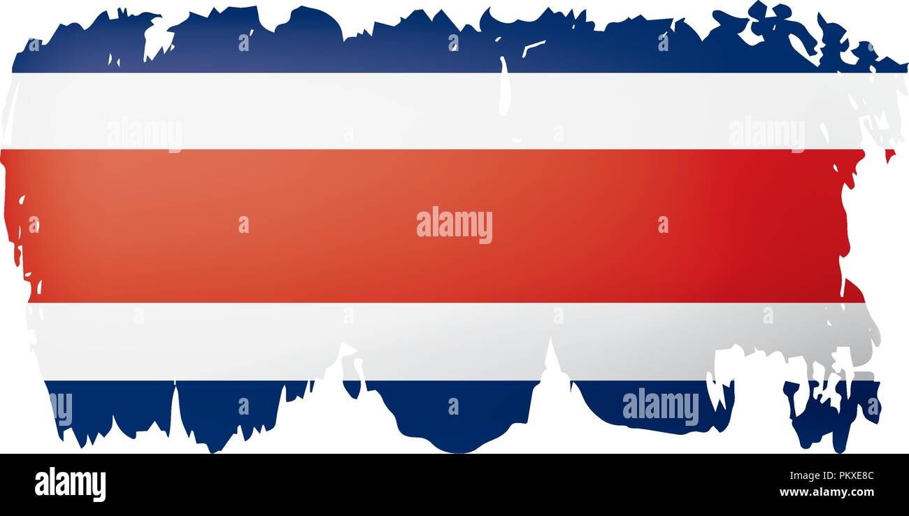 Costa Rica flag, vector illustration on a white background Stock Vector ...